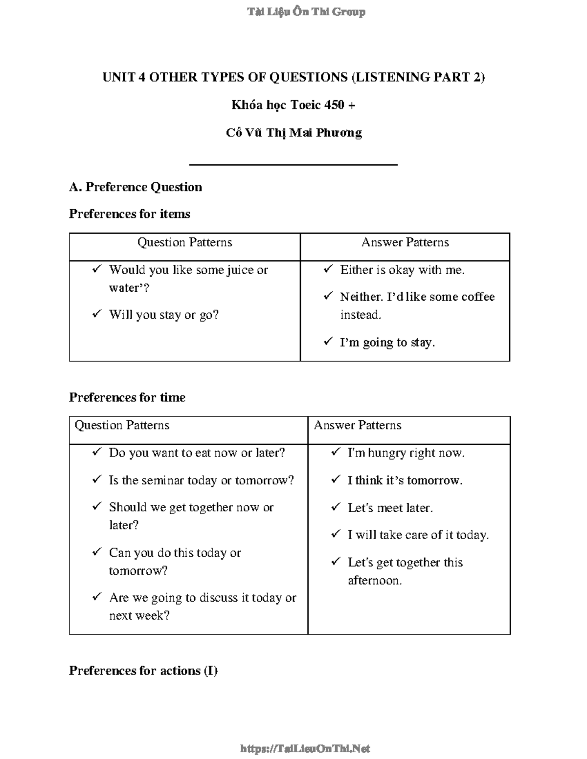 Unit 4(Part 2) Other types question - UNIT 4 OTHER TYPES OF QUESTIONS ...