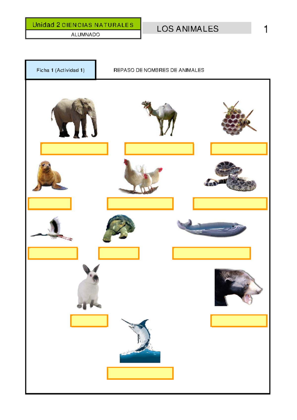 Unidad 2 CIENCIAS NATURALES ALUMNADO Ficha 1-8: Repaso y Actividades ...