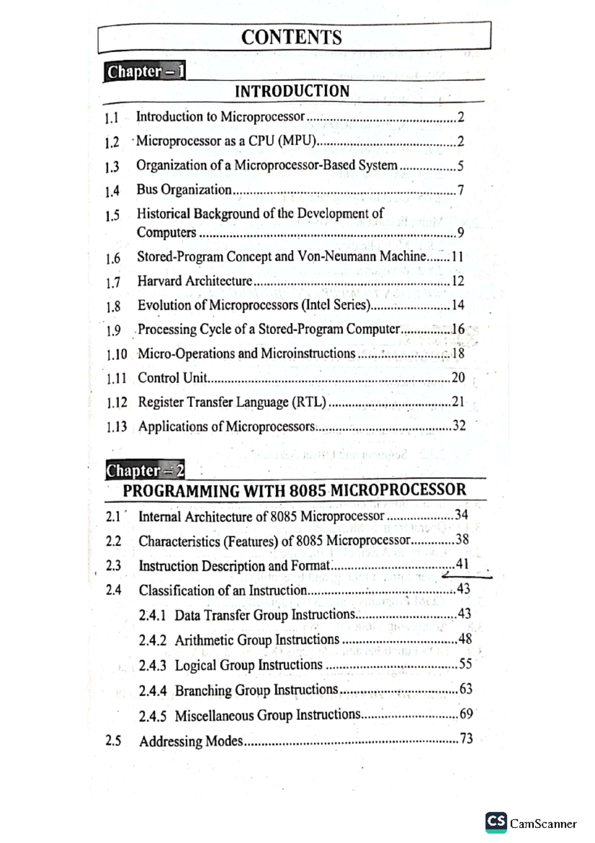 Microprocessor pdf - it is good for study - CONTENTS Chapter INTRODUCTION 1 Introduction to ...