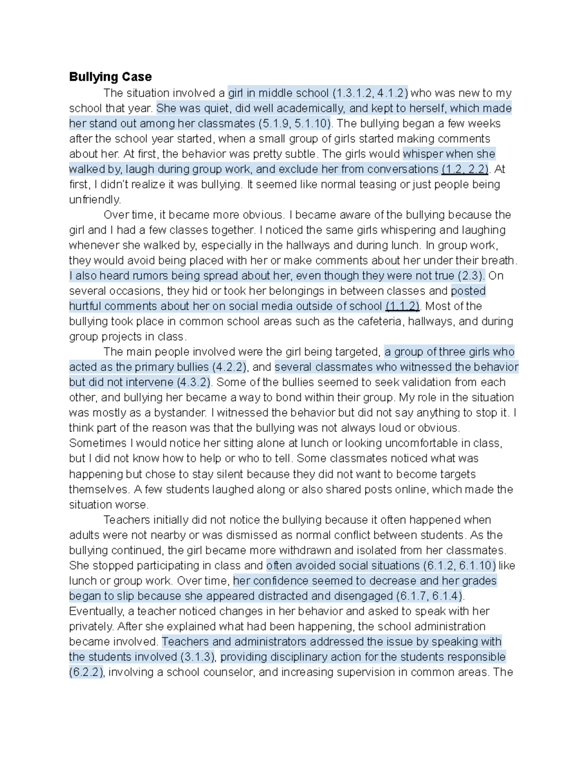 Understanding Bullying Dynamics in Middle School (1.3.1.2) - Studocu