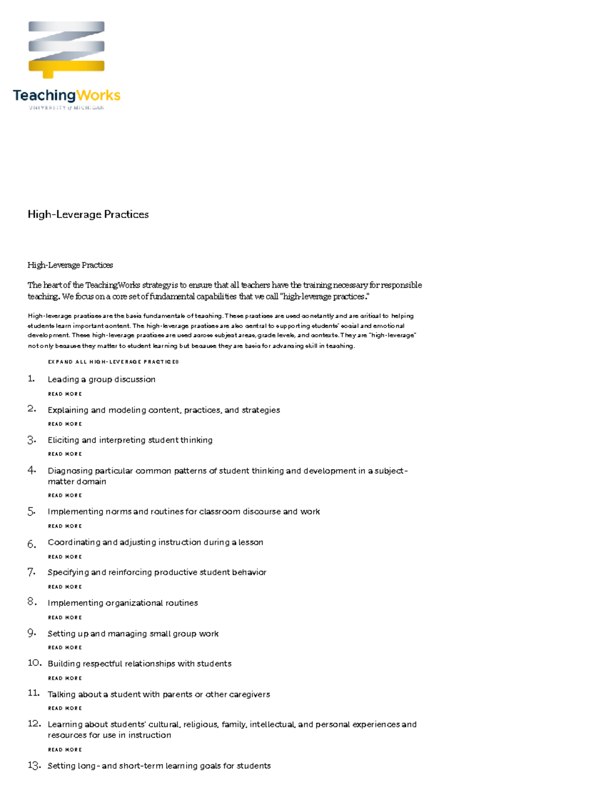 High-Leverage Practices article - High-Leverage Practices High-Leverage ...