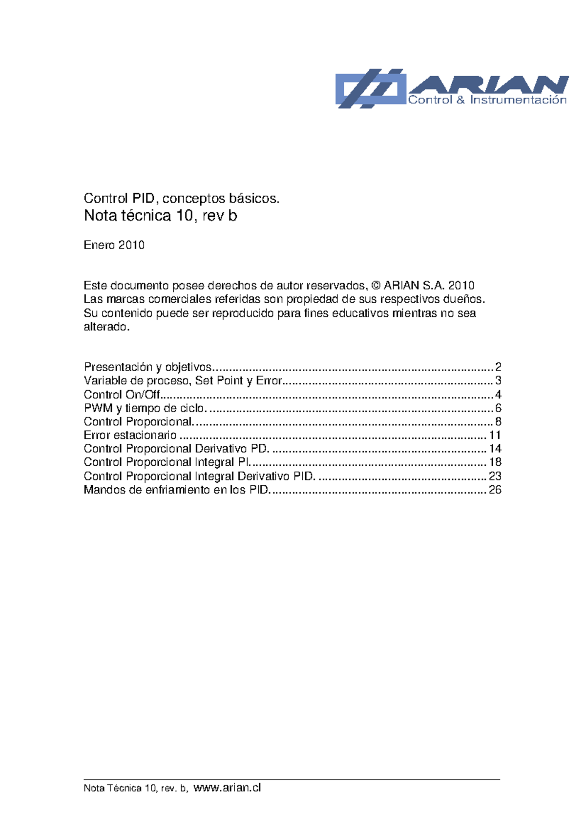 Control PID: Conceptos Básicos y Aplicaciones - Nota Técnica 10, Rev B - Studocu