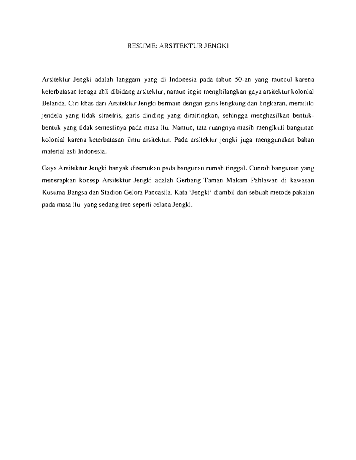 Arsitektur Jengki - RESUME: ARSITEKTUR JENGKI Arsitektur Jengki adalah ...