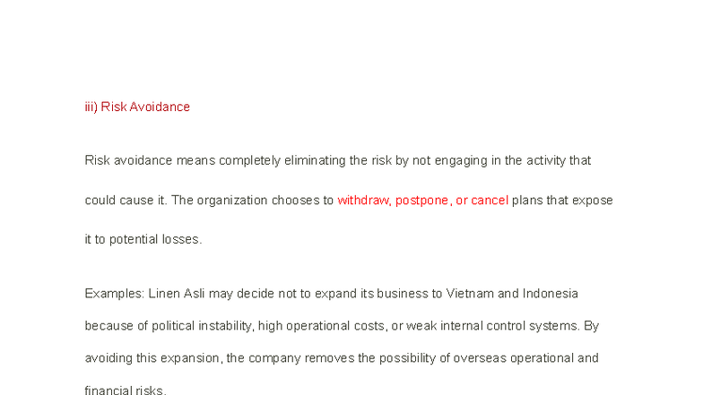 Risk Avoidance Strategies in Event Management: A Case Study - Studocu