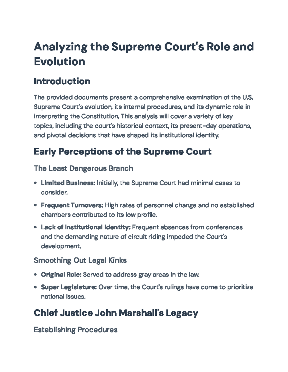 Analyzing the Evolution and Influence of the U.S. Supreme Court - Studocu