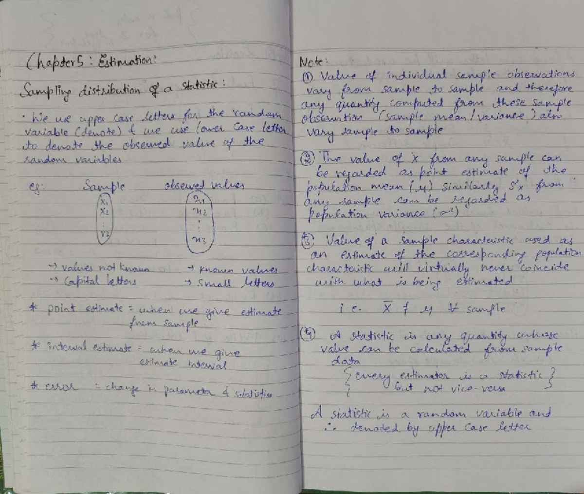 Ch 5 Statistics: Variable Estimation and Analysis Notes - Studocu