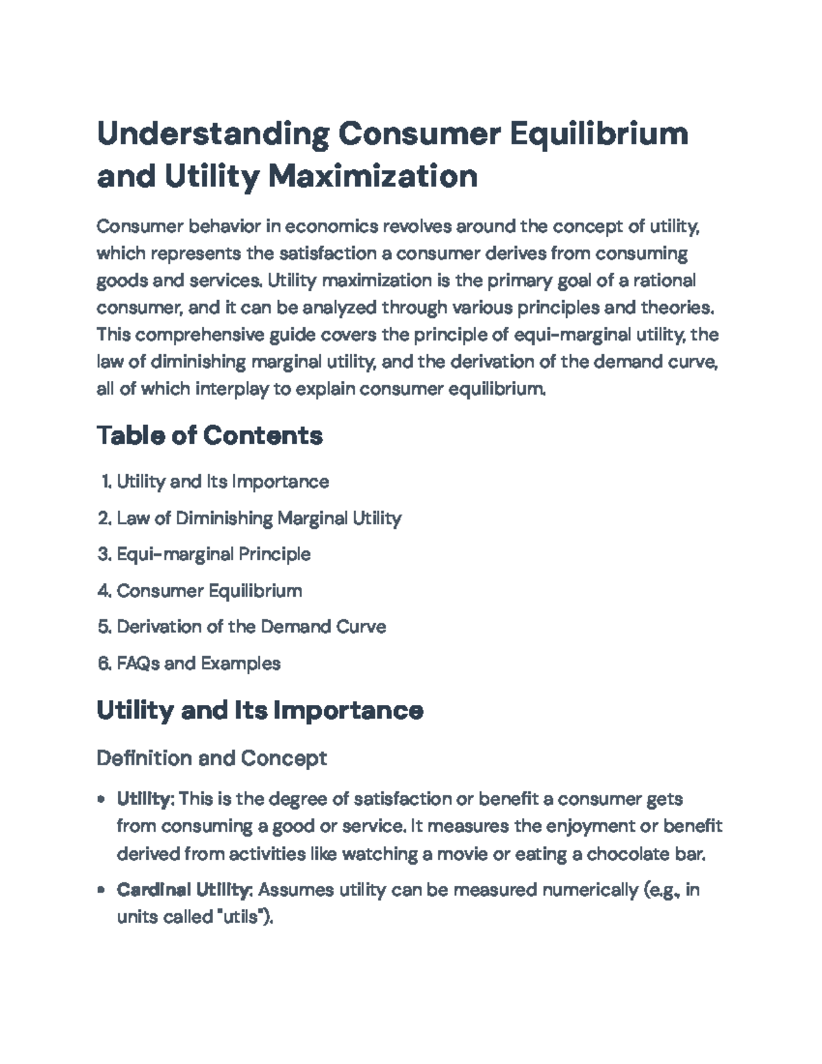 Consumer Equilibrium and Utility Maximization in Economics ...
