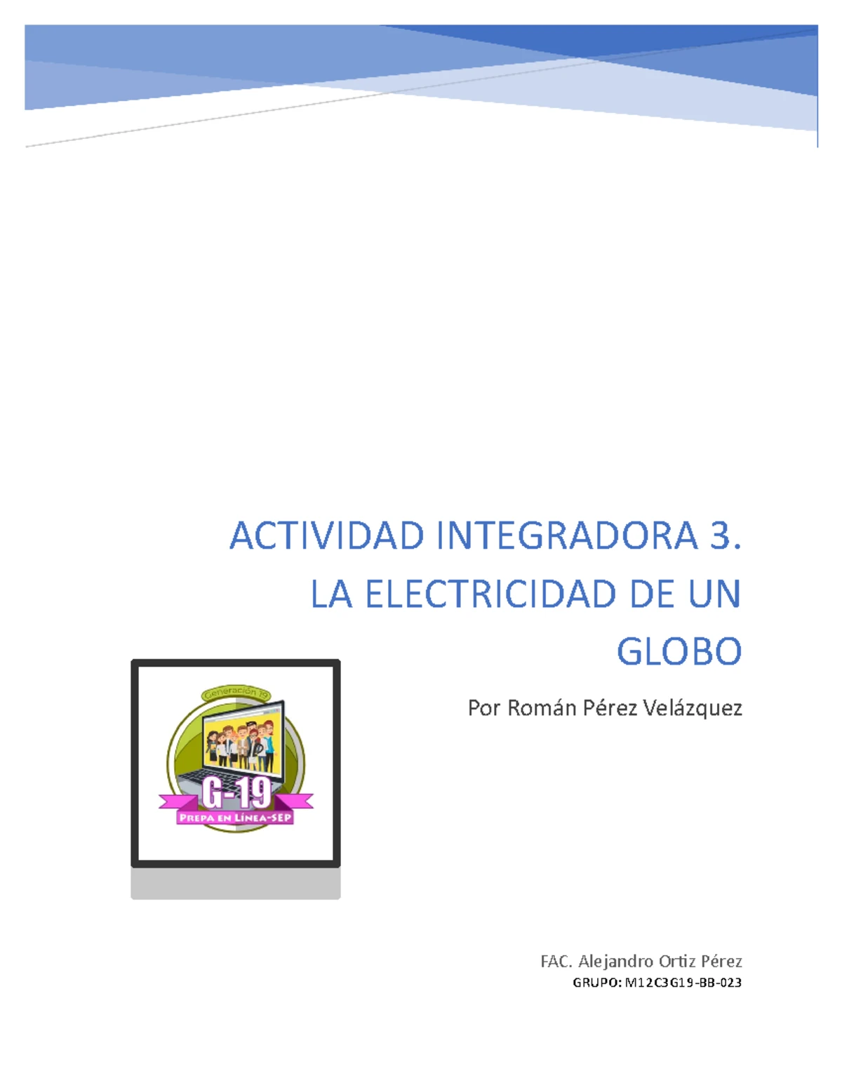 Modulo 12 proyecto integrador - Proyecto integrador. Electricidad y ...