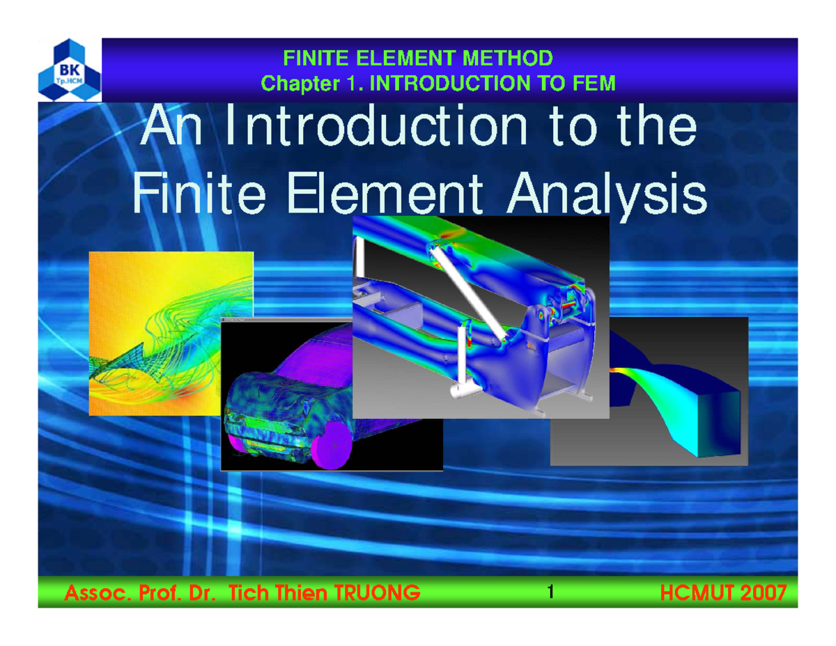 FINITE ELEMENT METHOD (FEM) Chapter 1: Introduction and Concepts - Studocu