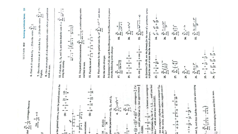 N-th Term Formula Practice Sheet: Infinite Series Exercises - Studocu