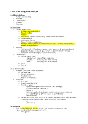 Casus 1 - 1. Welke celorganellen zijn er en wat is hun functie? Een ...