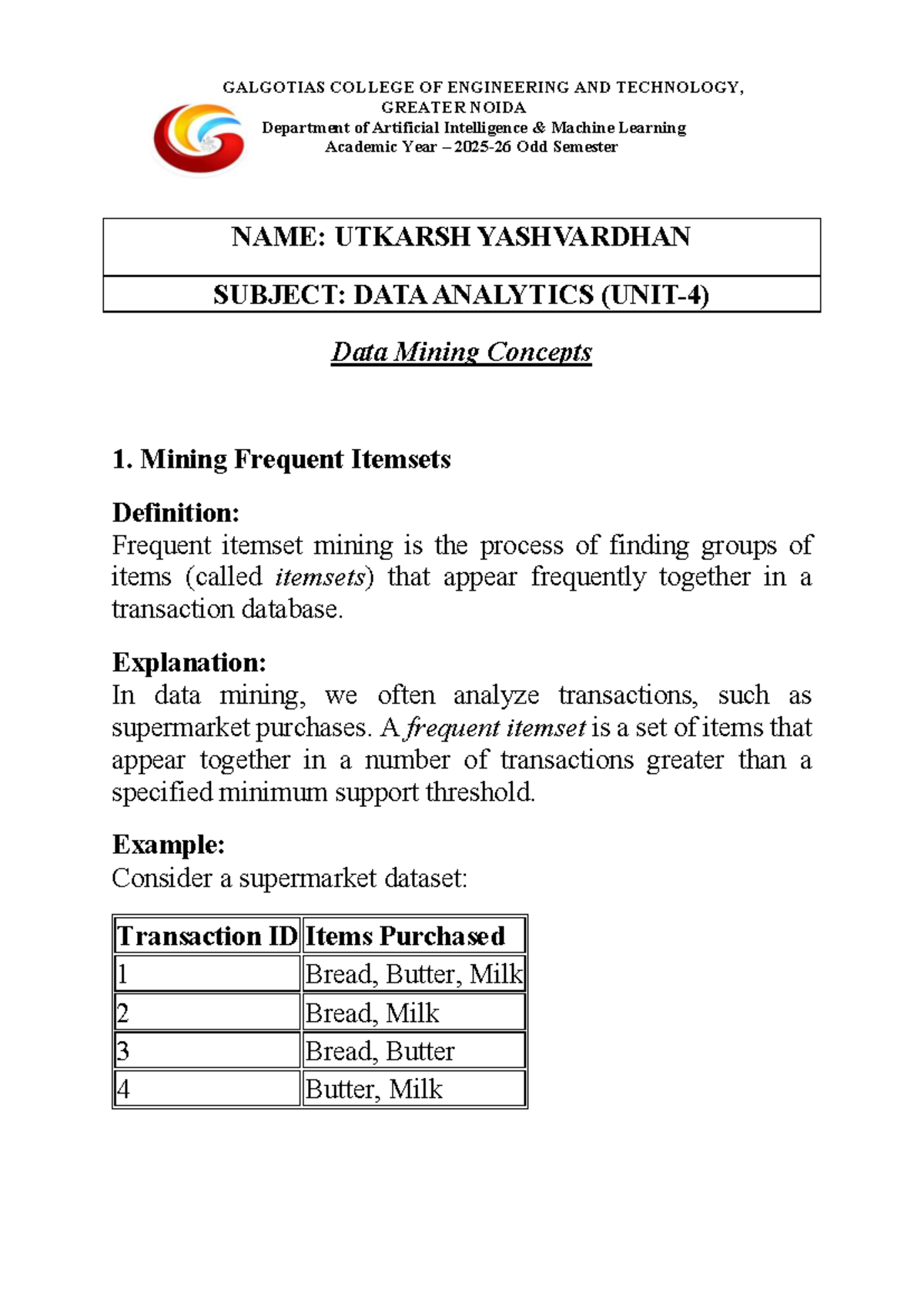 Data Mining Concepts Overview (UNIT-4) - Data Analytics - Studocu