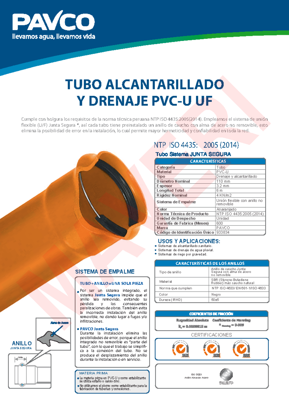 Tubo Drenaje y Alcantarillado 110 mm - NTP ISO 4435:2005 (2014) - Studocu