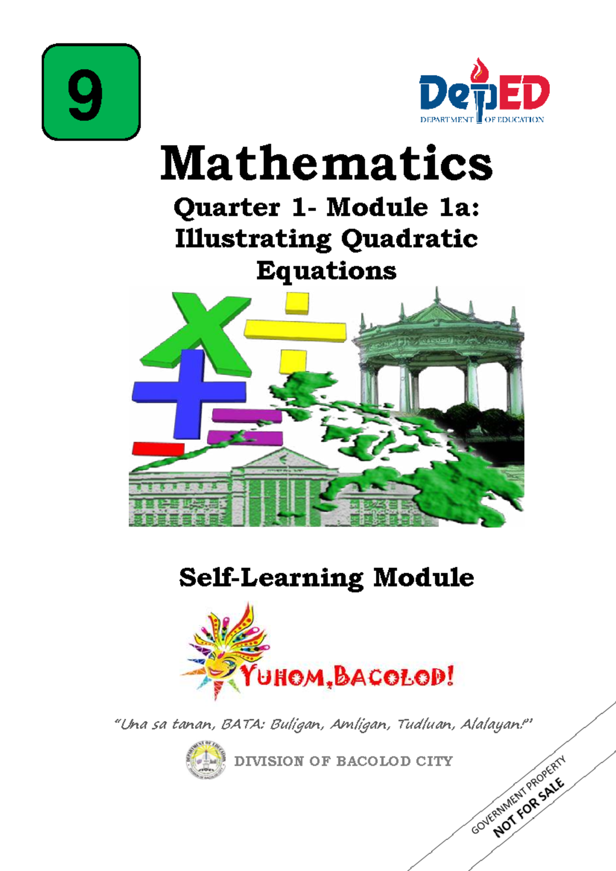 Grade 9 Mathematics Q1 Module 1a: Illustrating Quadratic Equations ...