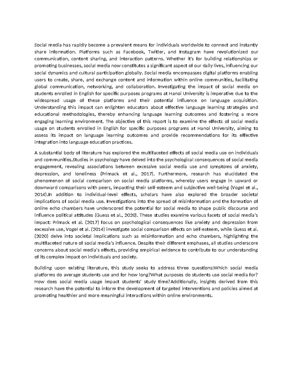 Research 3 - nghiên cứu khoa học - Social media has rapidly become a ...