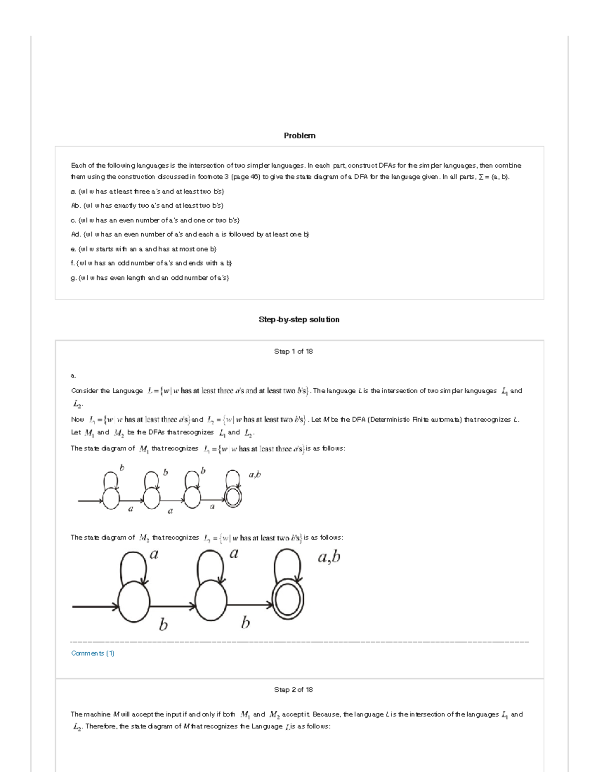 Theory of Automata (CSE101) - Chapter 1 Problem Set Solutions - Studocu