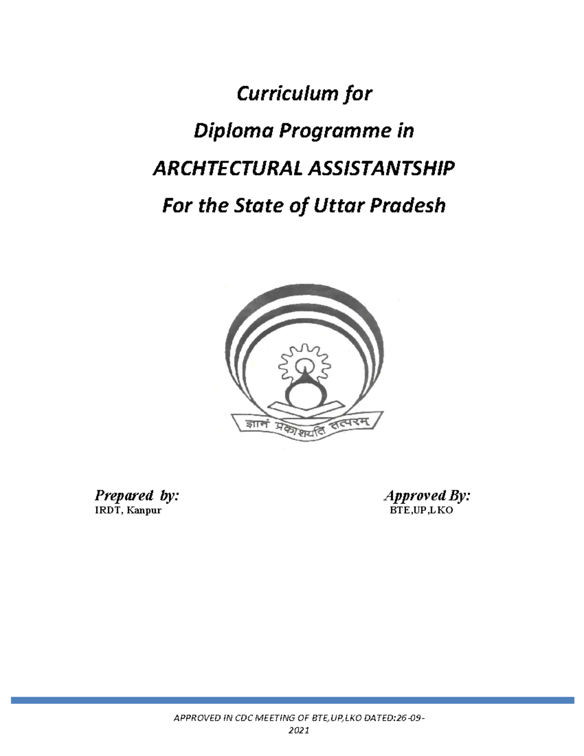 318 - Diploma Programme Curriculum for Architectural Assistantship ...