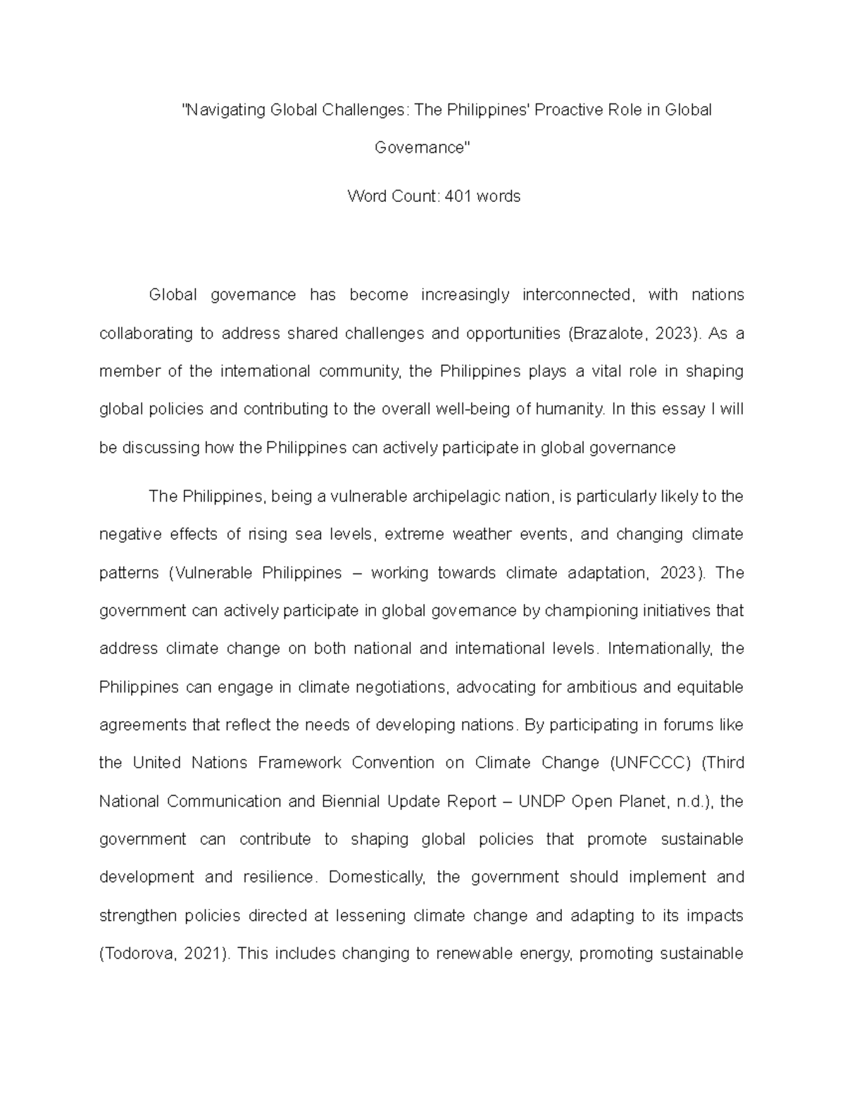 Assessment 4 M1 - "Navigating Global Challenges: The Philippines ...