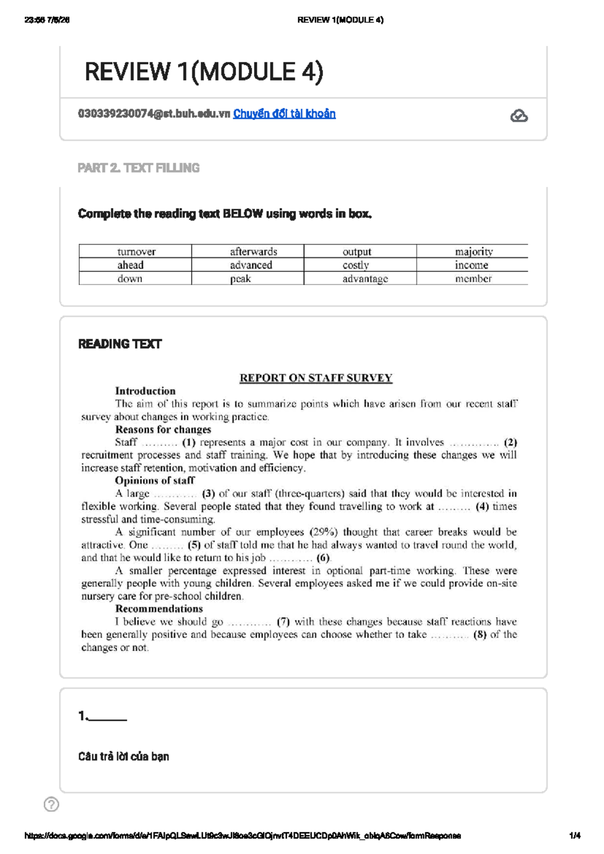 23:56 REVIEW 1 (MODULE 4) Staff Survey Report Summary - Studocu