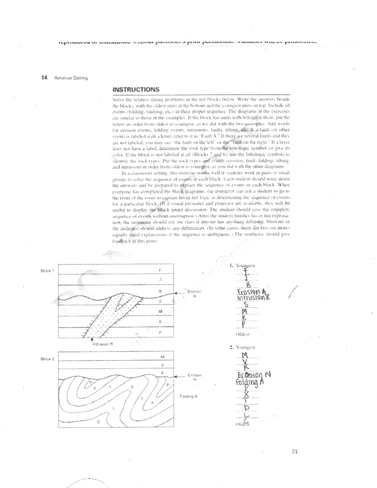 Relative Dating Lab - Lab Assignment - 14 Relative Dating INSTRUCTIONS ...