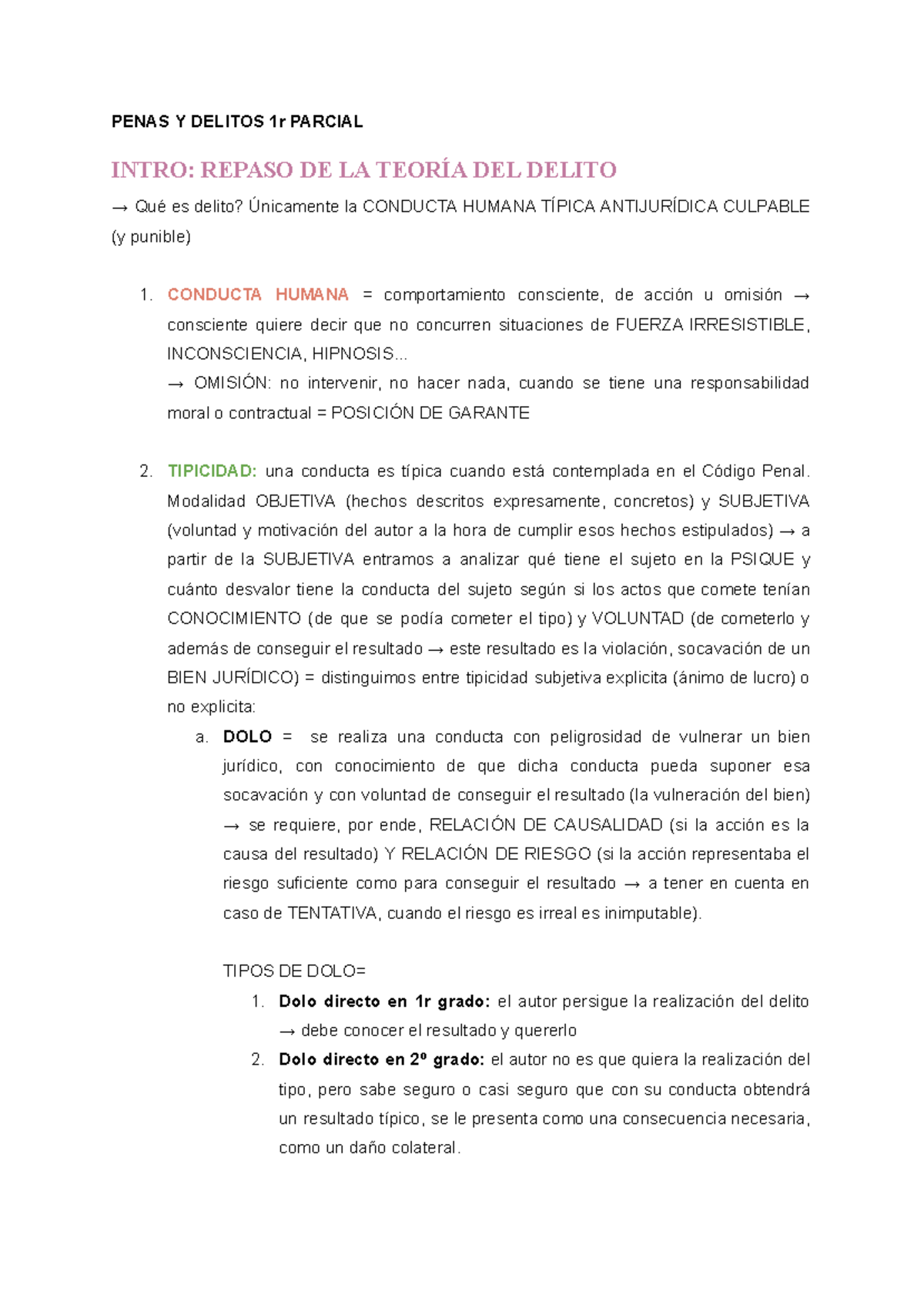 Resumen de Penas y Delitos - 1r Parcial - Profe Marc Molins - Studocu