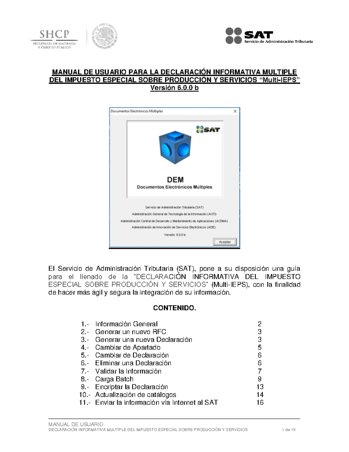 Manual de Usuario SAT Multi-IEPS 2016: Guía para Declaración ...