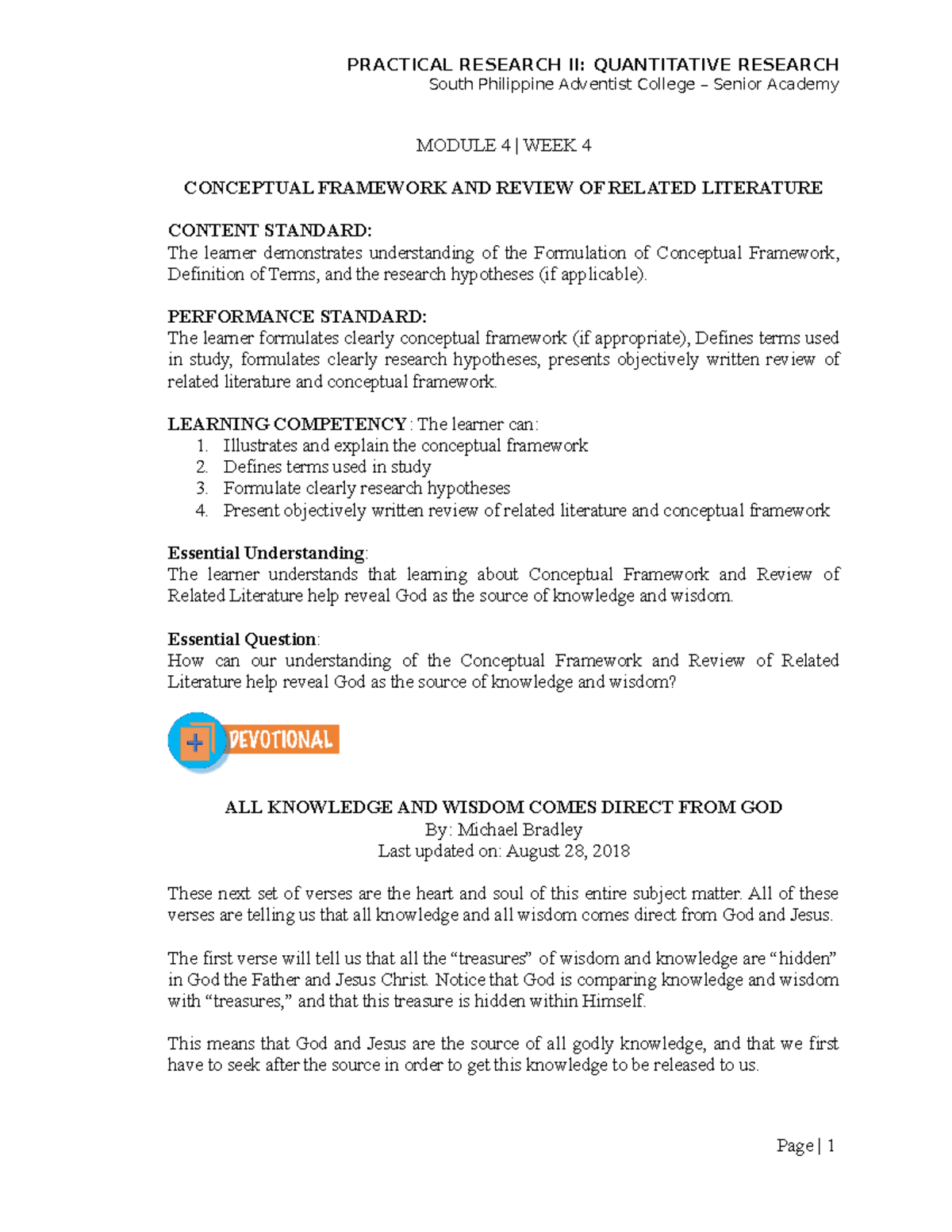 PR 2 Module 4 - Conceptual Framework & Related Literature Review - Studocu