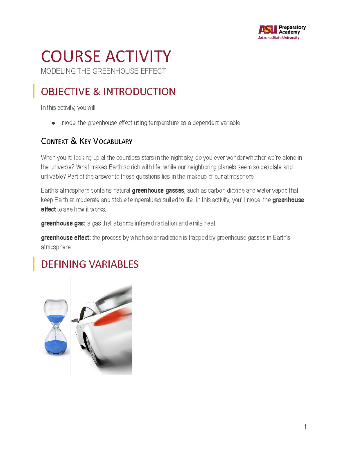 Modeling the Greenhouse Effect - Science 8B U1 Activity Guide - Studocu