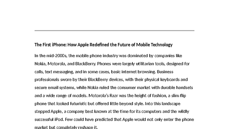 The First iPhone: A Revolutionary Leap in Mobile Tech - Studocu