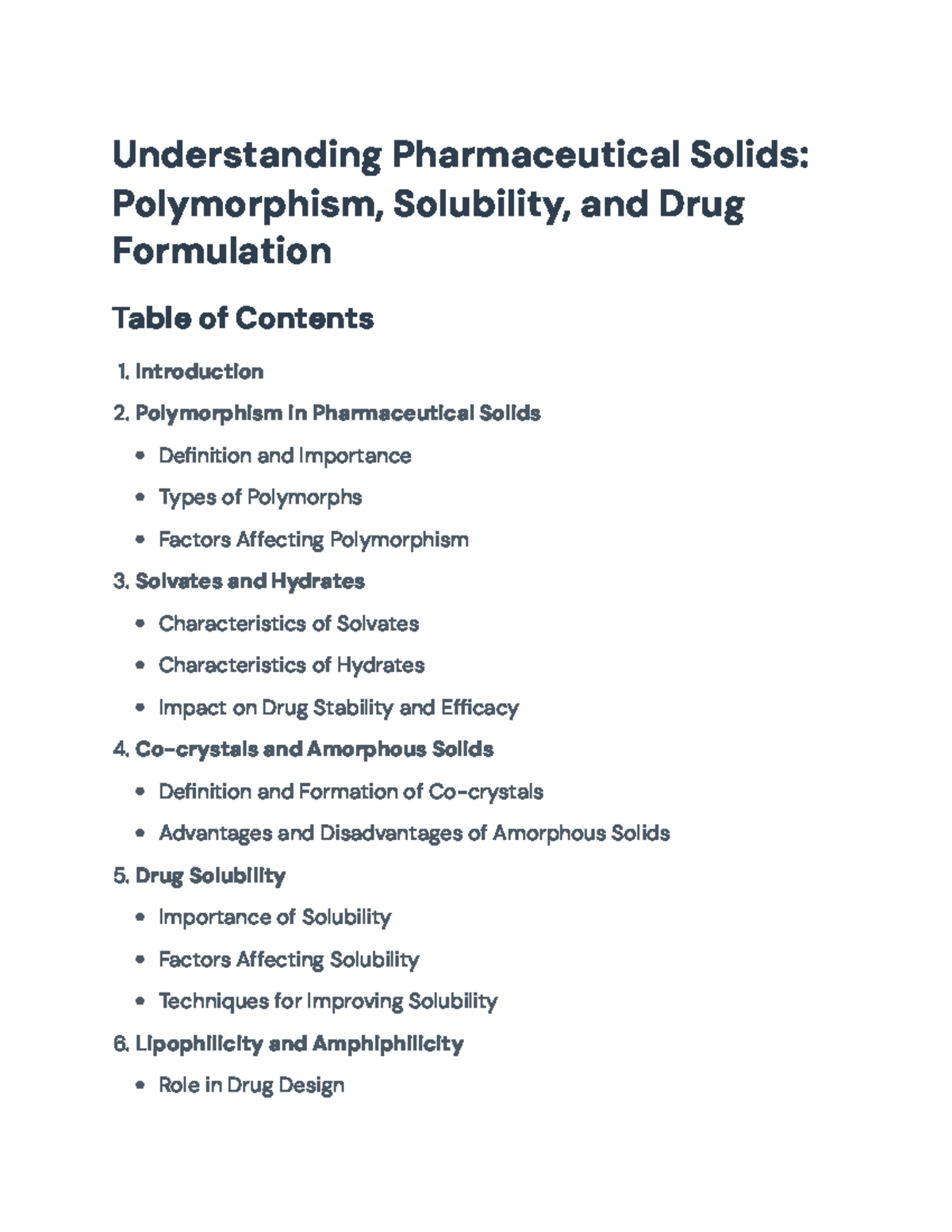 Pharmaceutical Solids: Polymorphism, Solubility & Drug Formulation Note ...