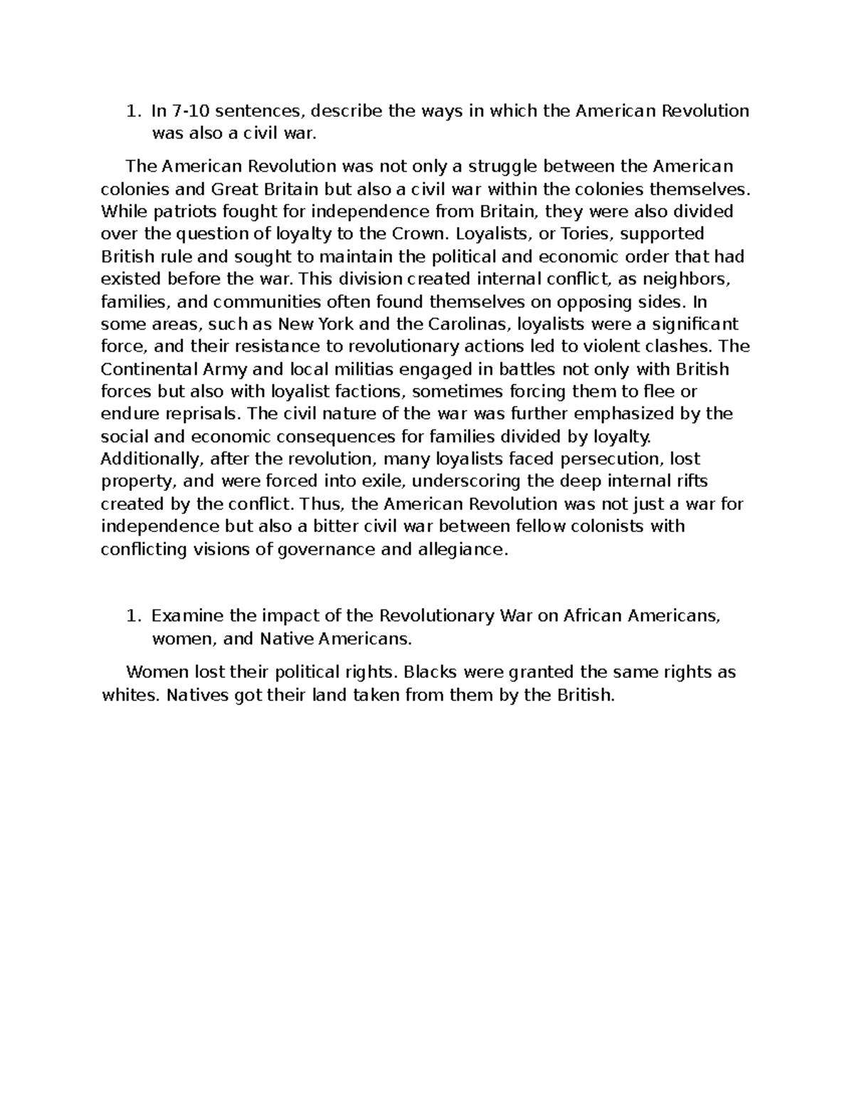 Ch 5 Reading: The American Revolution as a Civil War and Its Impact ...