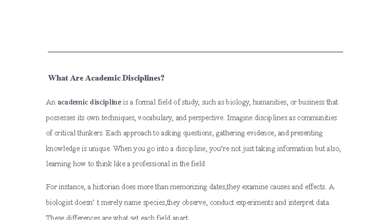 Academic Disciplines Overview: Understanding Fields of Study - Studocu
