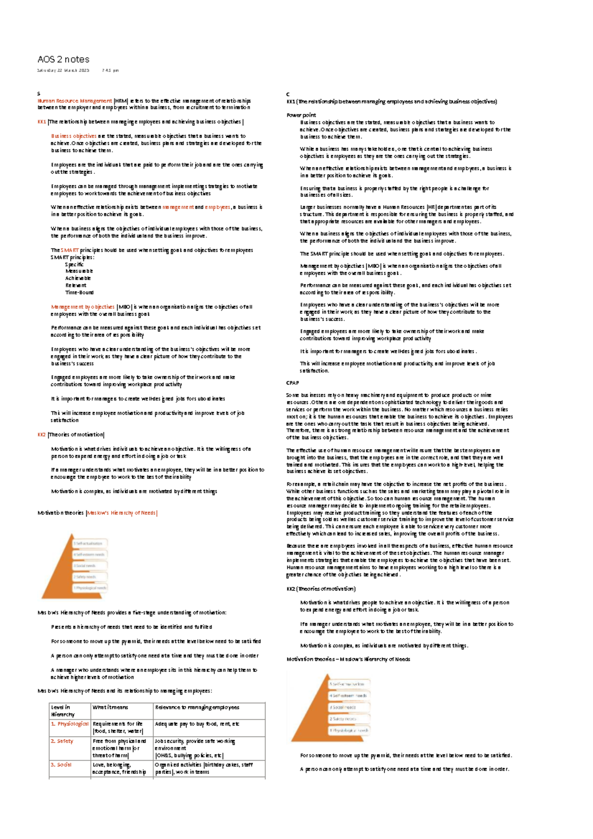 AOS 2 Human Resource Management Notes: Key Concepts and Strategies ...