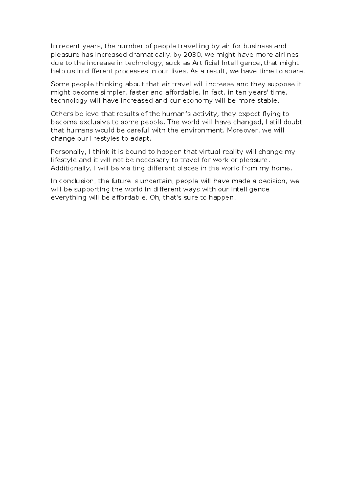Future of Air Travel: Trends and Predictions - Writing N° 1 ...