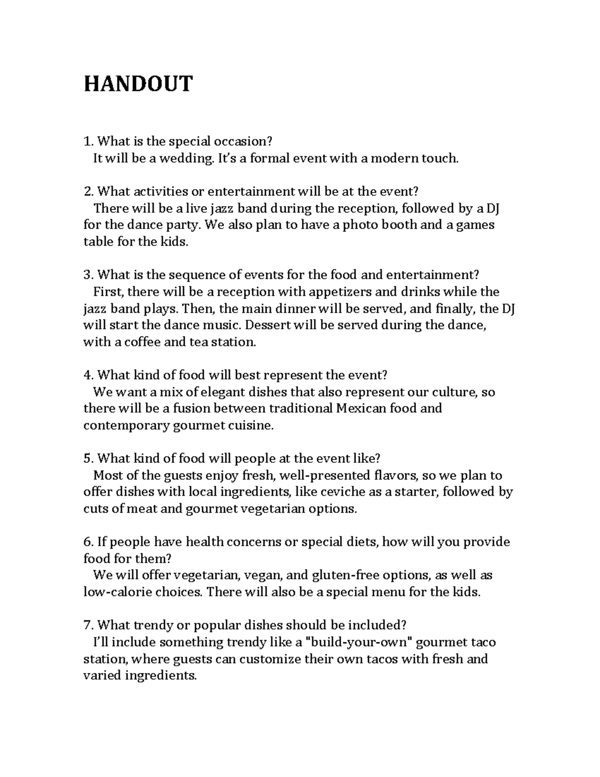 IT’S A Celebration rsjn - HANDOUT What is the special occasion? It will ...