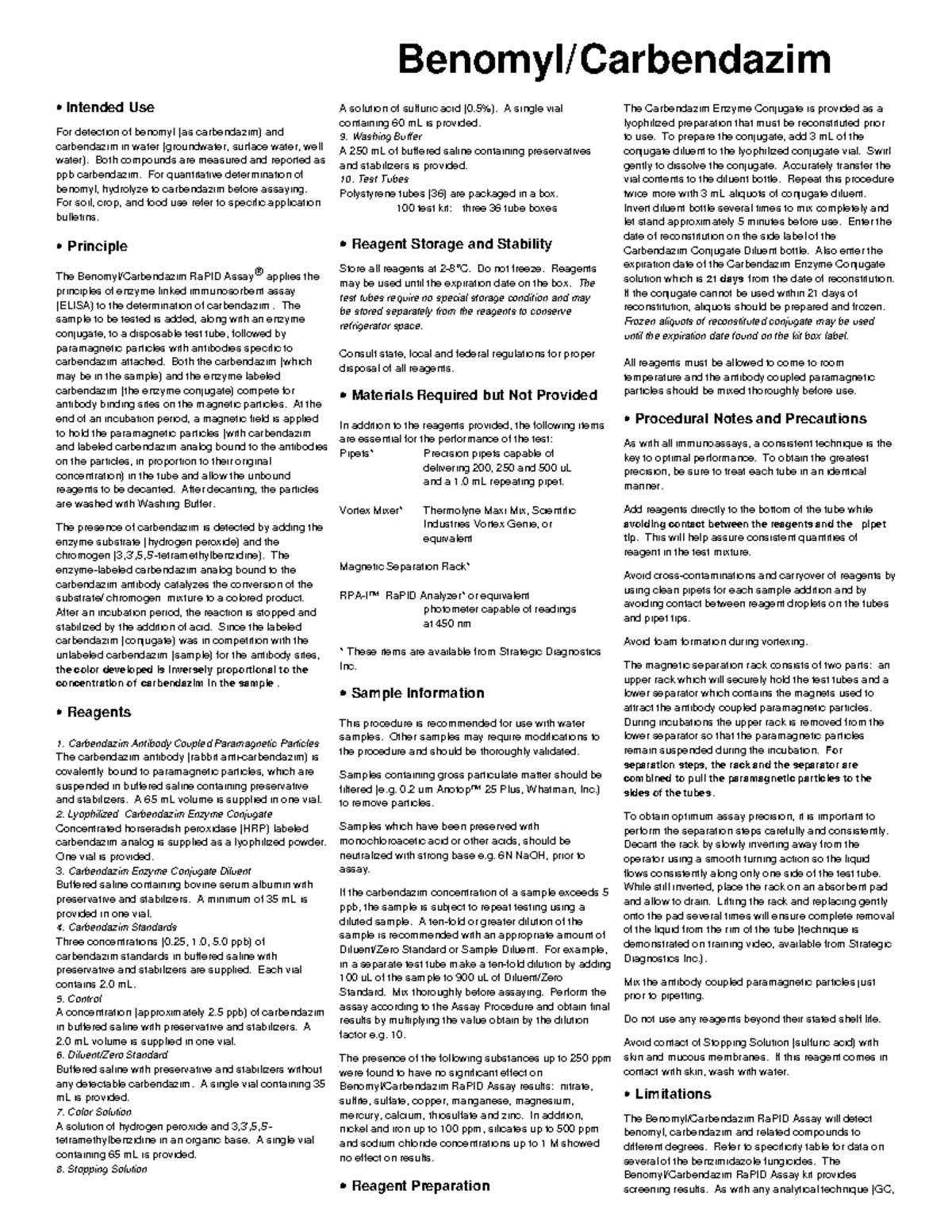 A00093 - RaPID Assay for Carbendazim Detection in Water Samples - Studocu