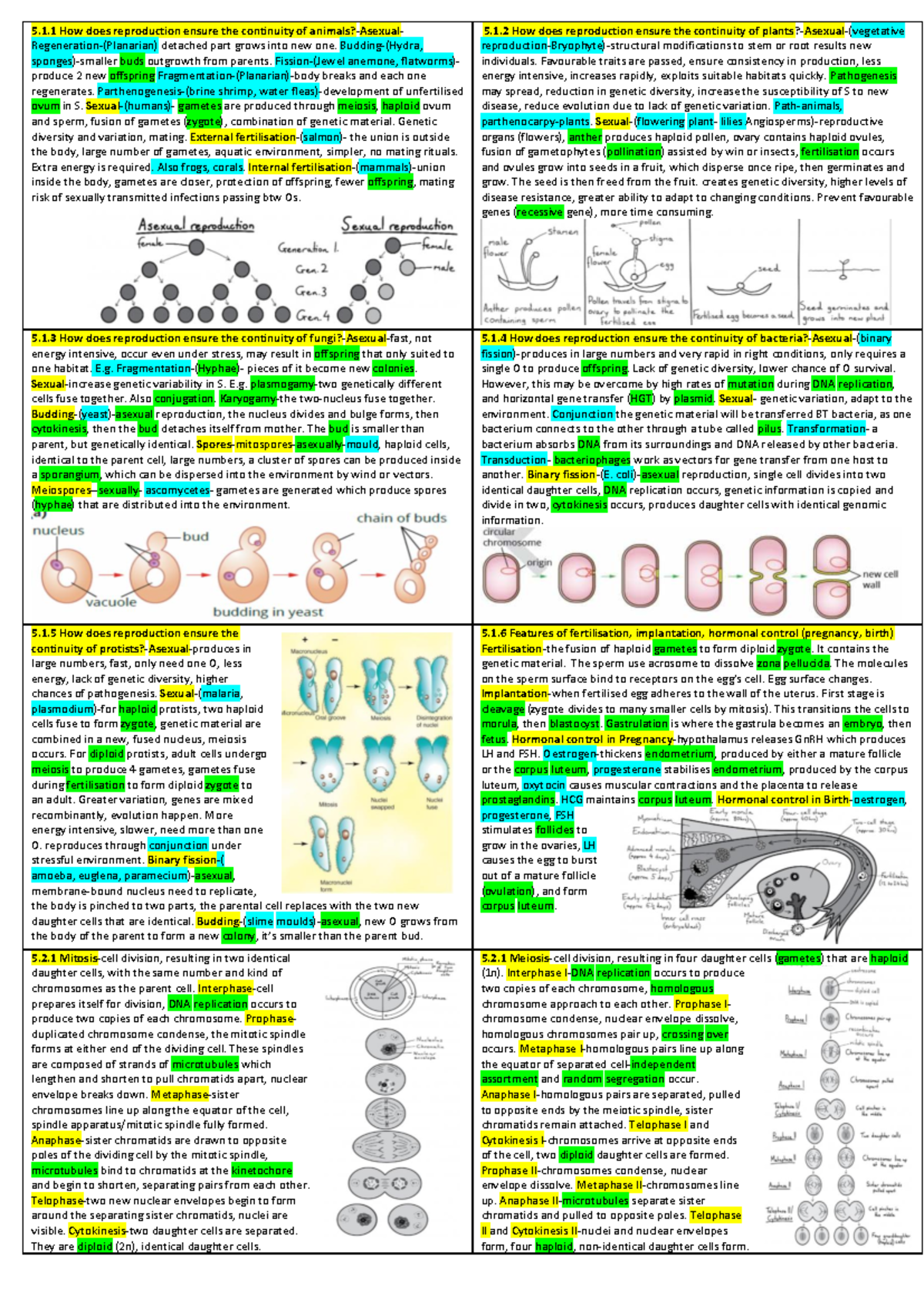 Bio Detailed Notes: Understanding Reproduction, Genetics, and Disease ...