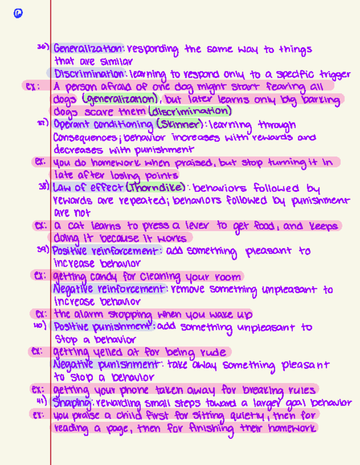 Psychology 5 - Quiz on Generalization, Discrimination, and Conditioning ...