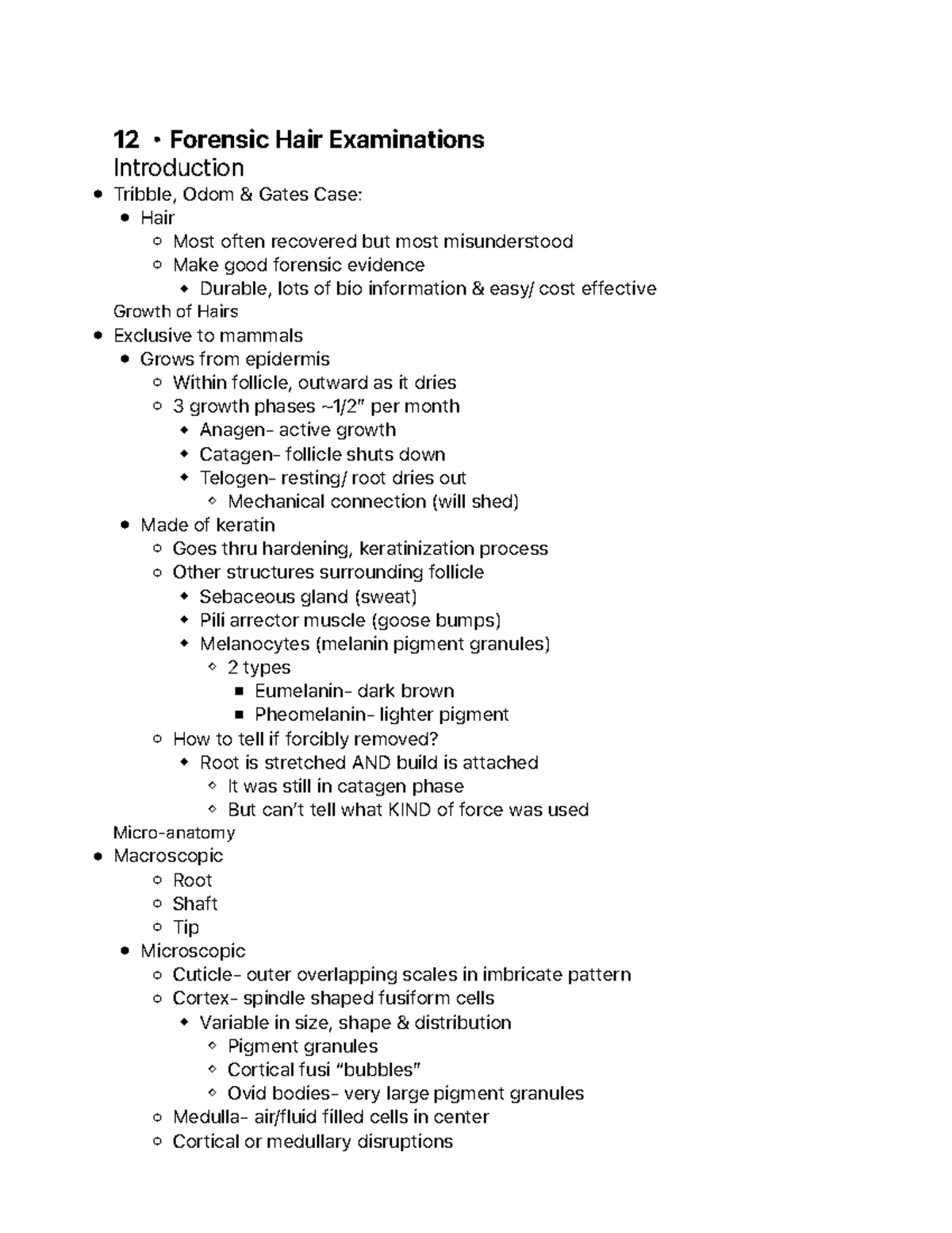 12 Forensic Hair Examinations: Understanding Growth and Analysis - Studocu