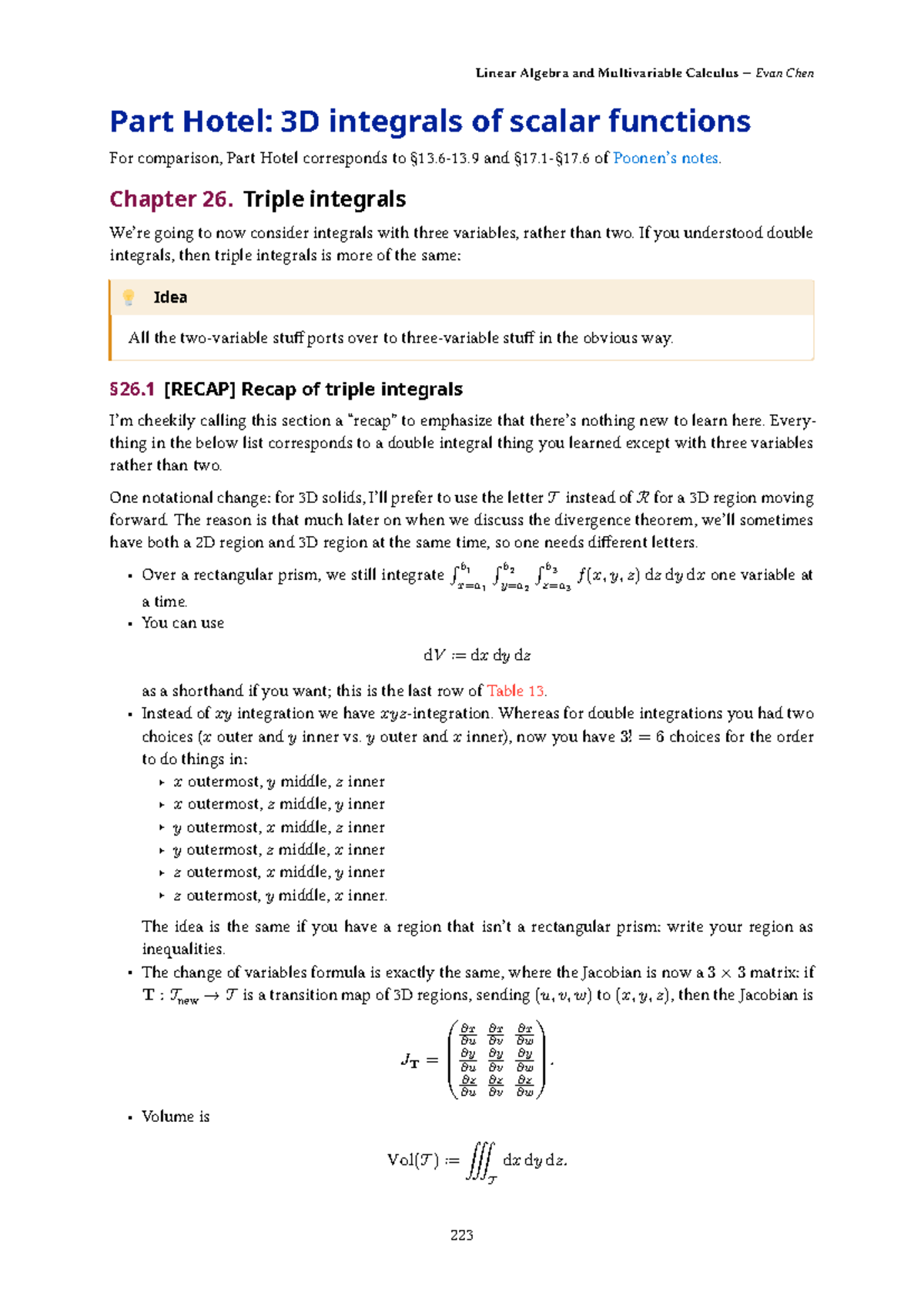 Calculus Notes Summary: 3D Integrals in Linear Algebra (Part 112) - Studocu