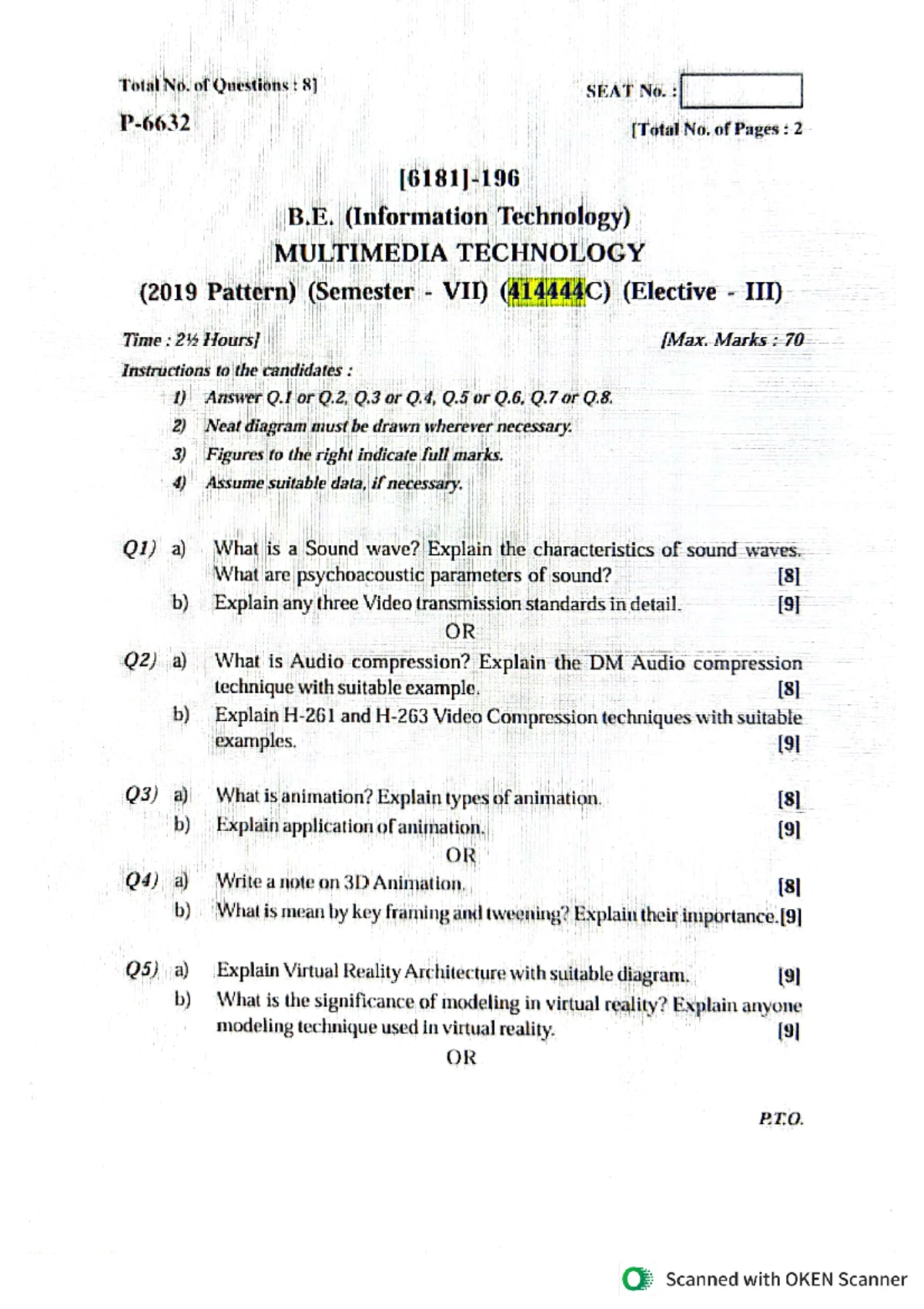 BE IT 2019 Course Syllabus - INDEX Sr. No. Name of the Course Page No. Program Educational - Studocu