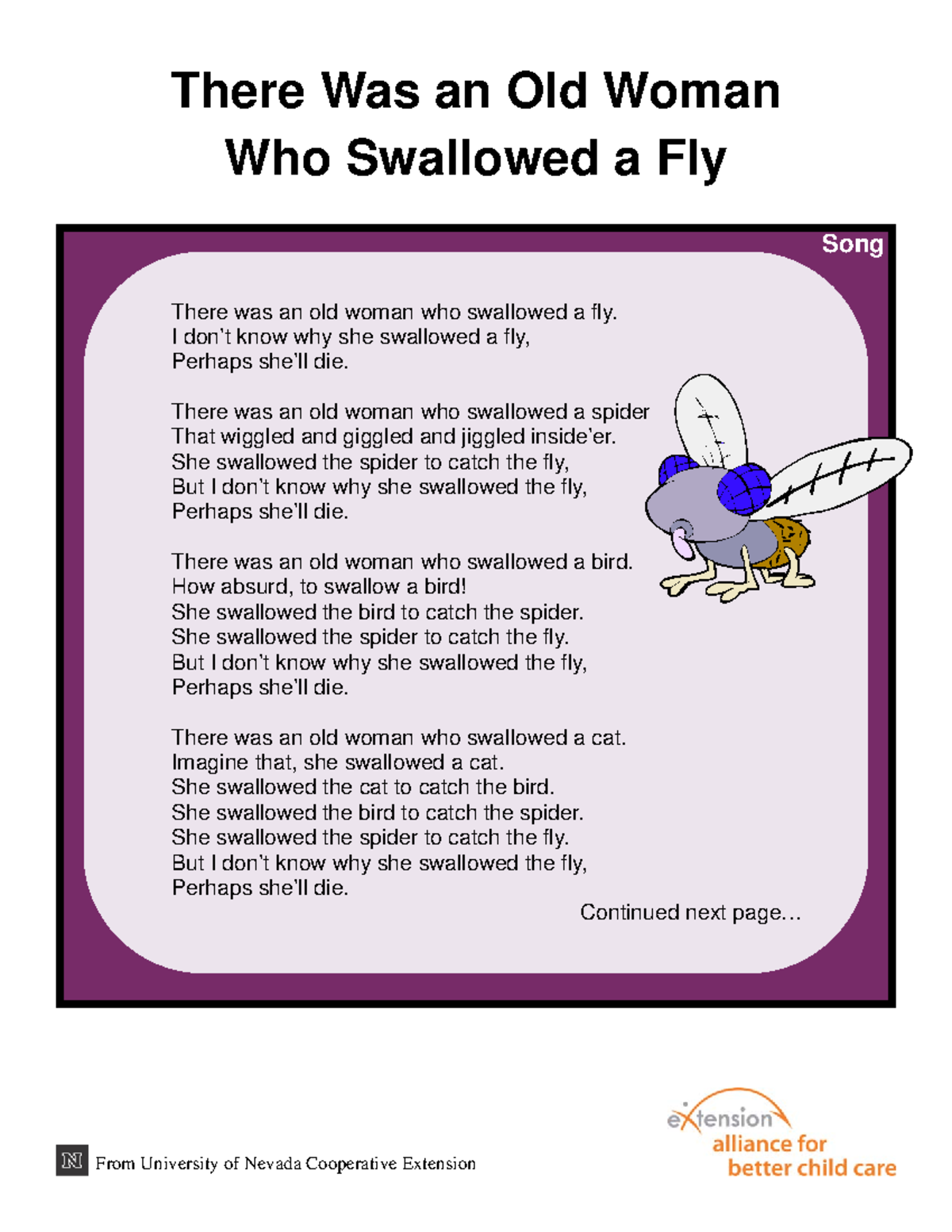 There was an Old Woman - Notes - There Was an Old Woman Who Swallowed a ...