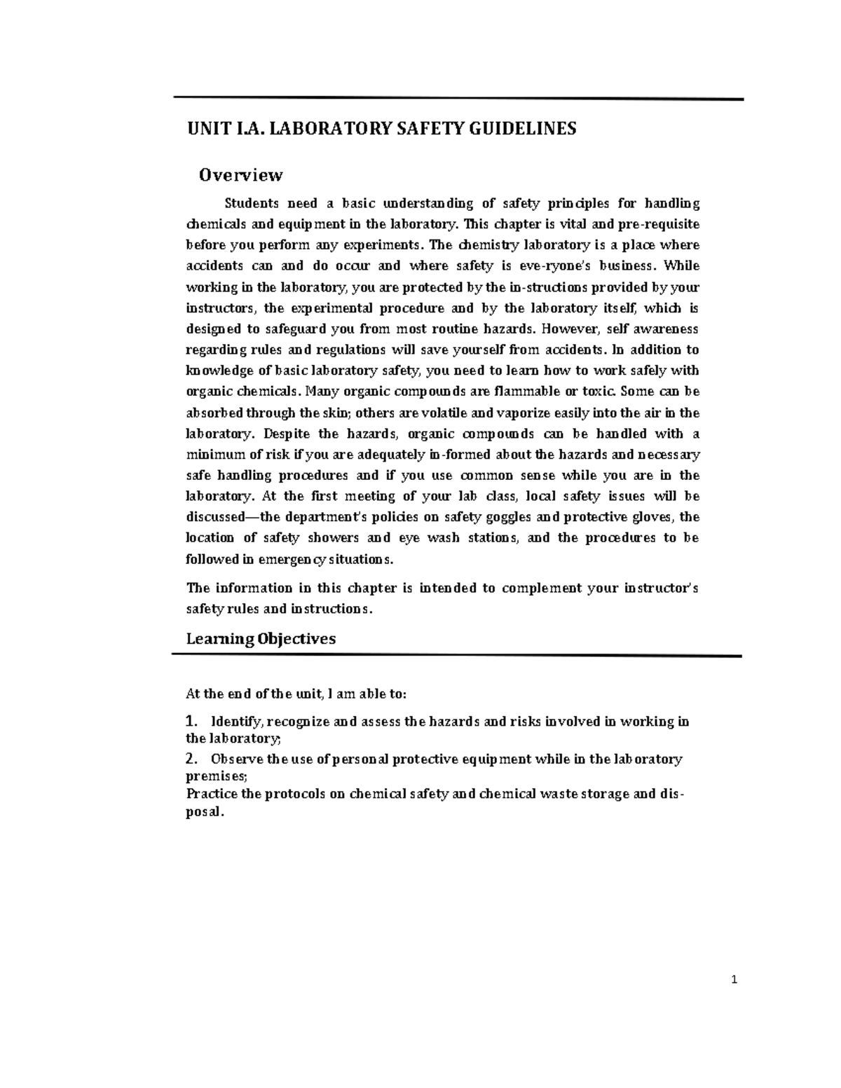 Lab Safety Guidelines - Activity: Essential Principles for Students ...
