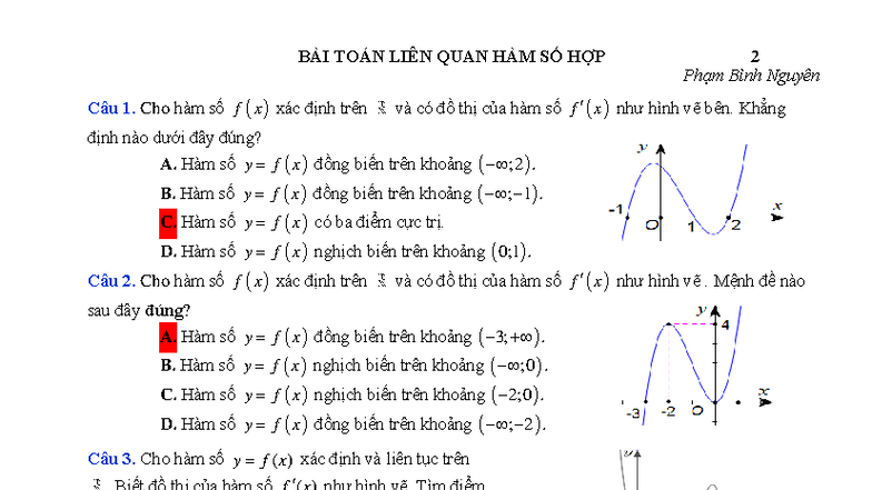 LỜI GIẢI CHI TIẾT HÀM SỐ HỢP - BÀI TẬP 2 - Studocu