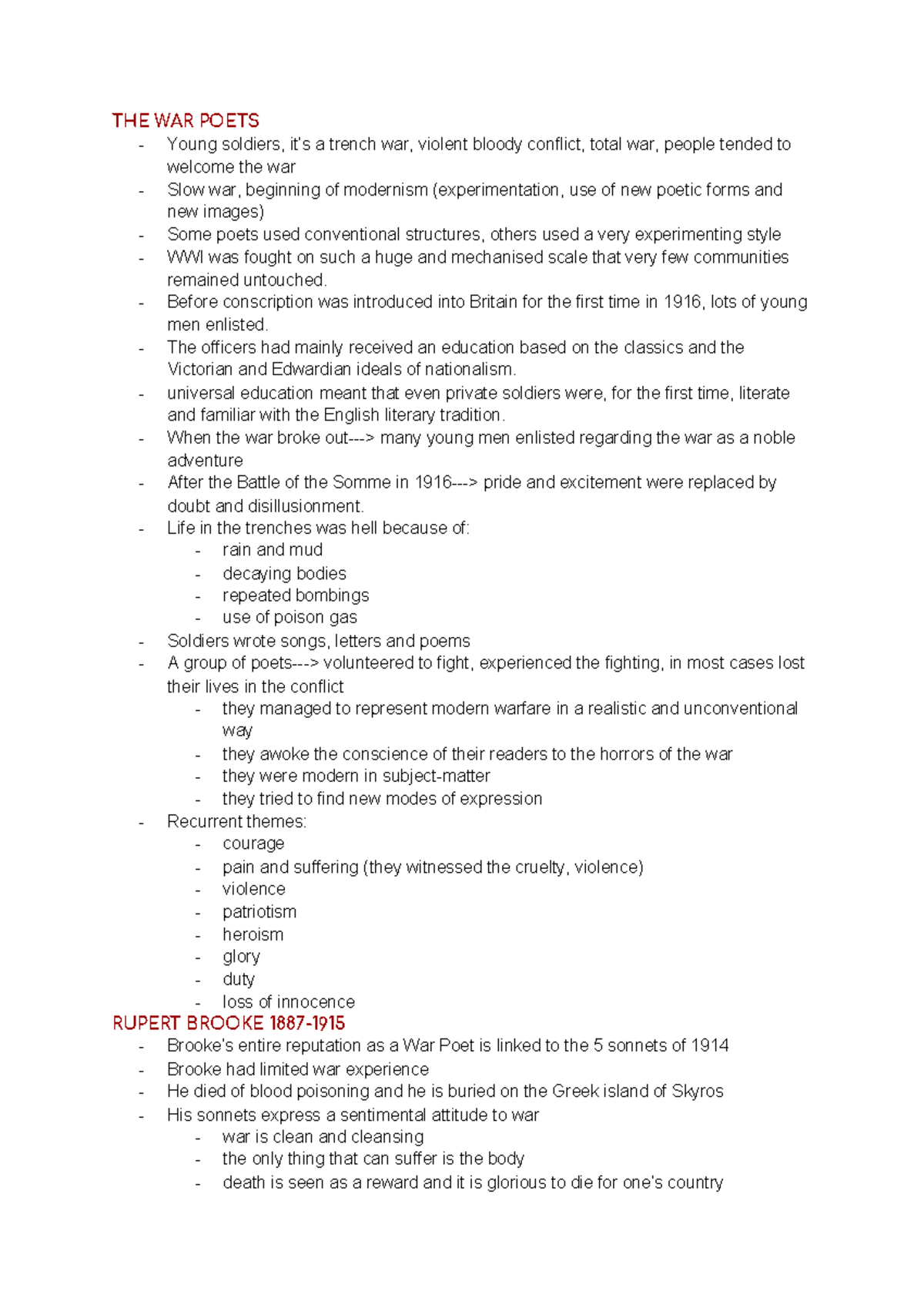 The War Poets: Analysis of Styles and Texts by Brooke, Owen, Sassoon ...