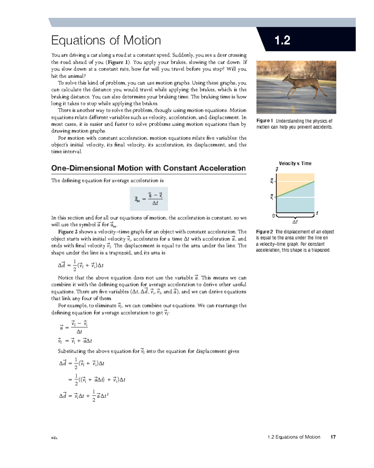 Phys12 c01 1 2 - Nelson Physics 12 textbook - equations of motion 1 ...