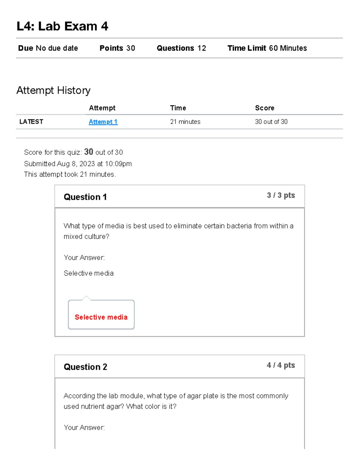 Lab Exam 3 (L3) Microbiology: Key Concepts and Techniques - Studocu