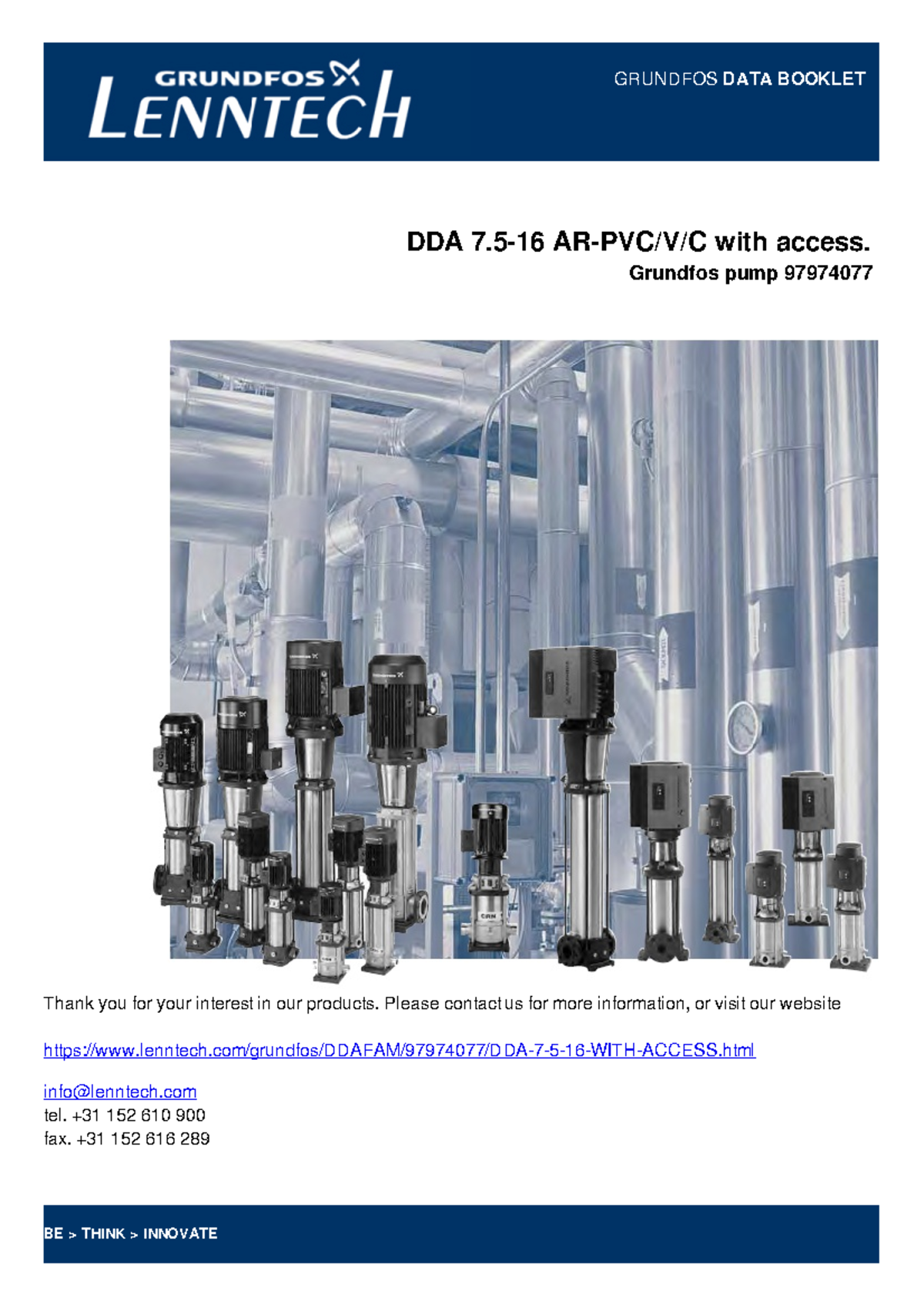 DDA WITH ACCESS: Grundfos Pump 97974077 Data Booklet - Studocu