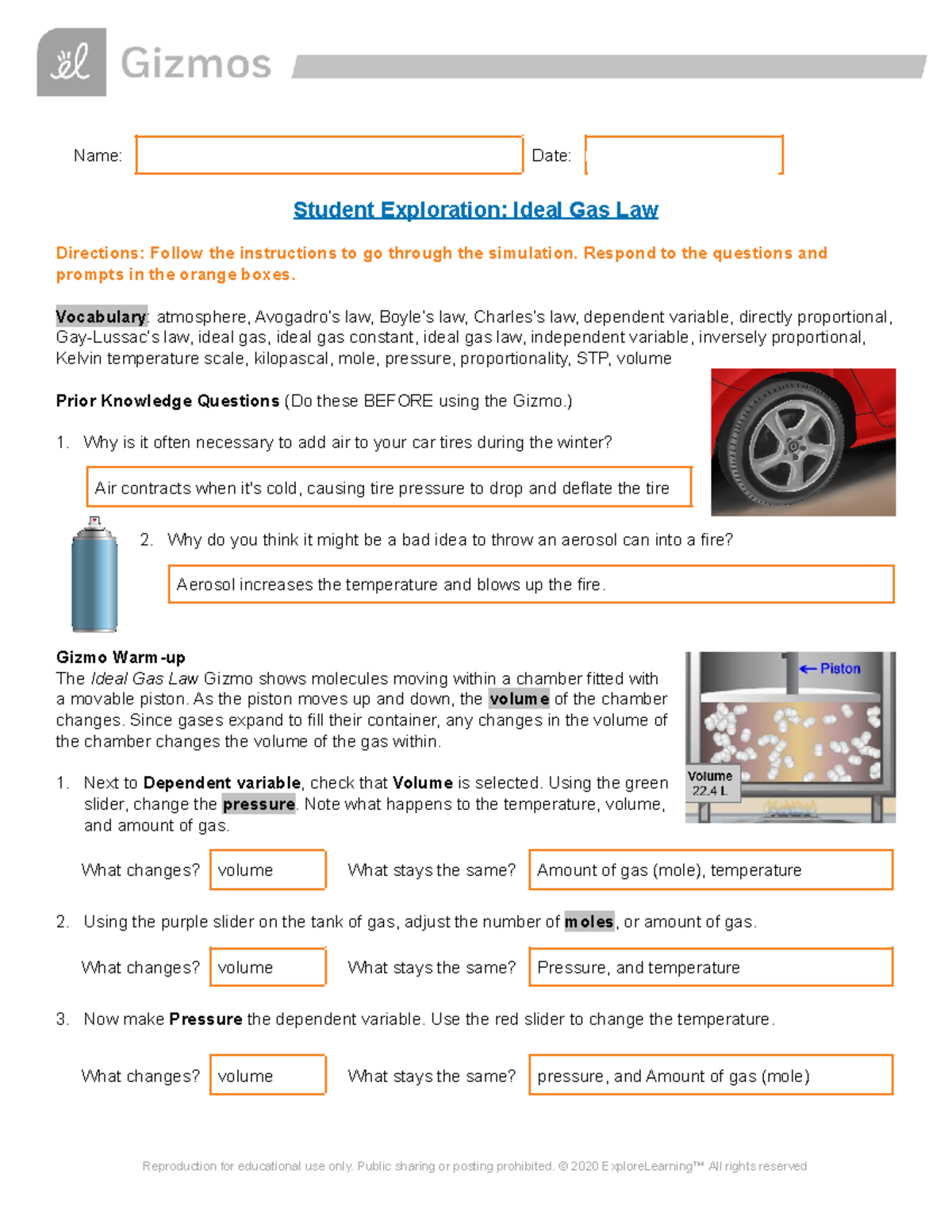 Ideal Gas Law Simulation Exploration - Julia Pham - Studocu