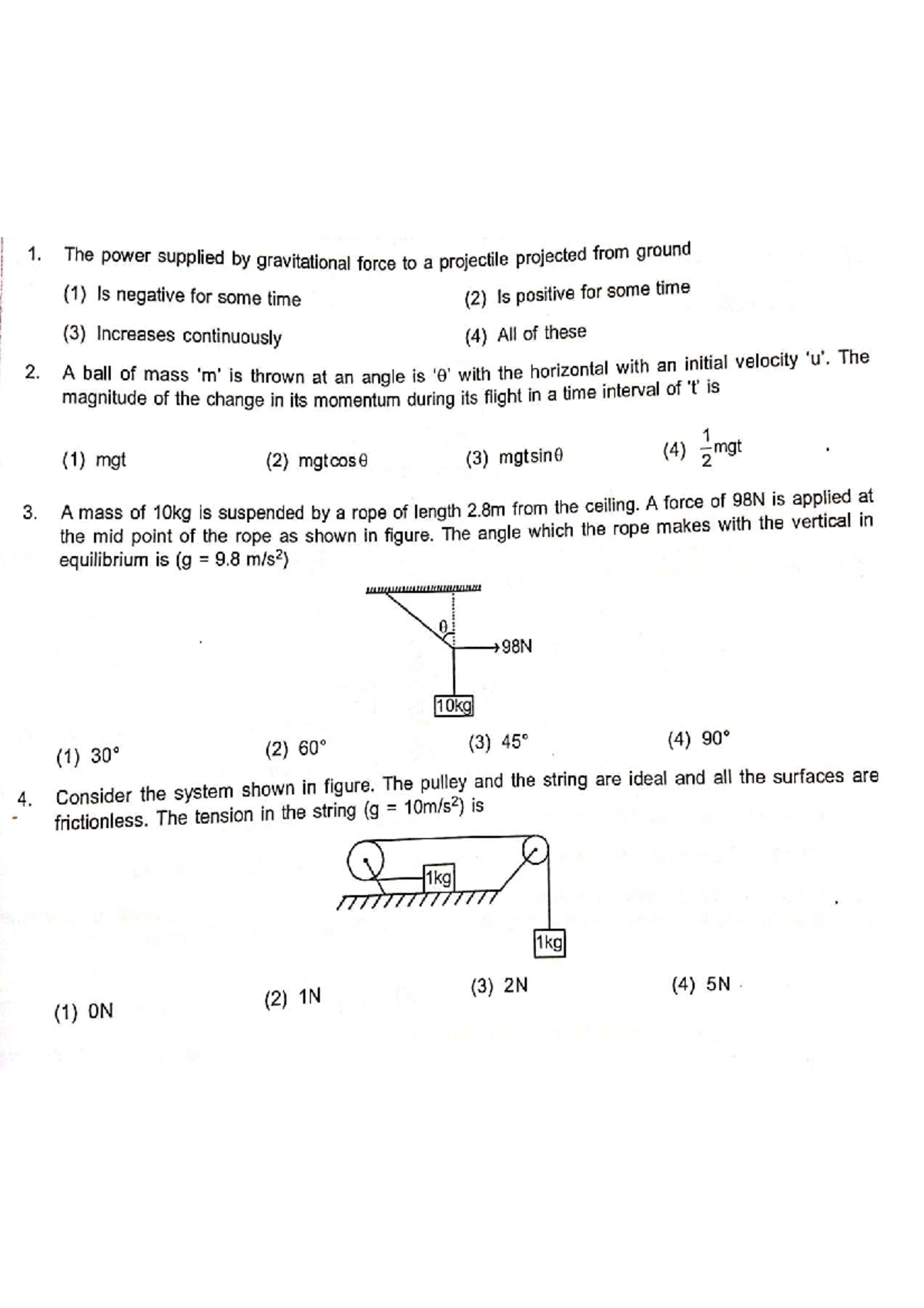Physics 101: Gravitational Forces and Momentum - Exam Questions - Studocu